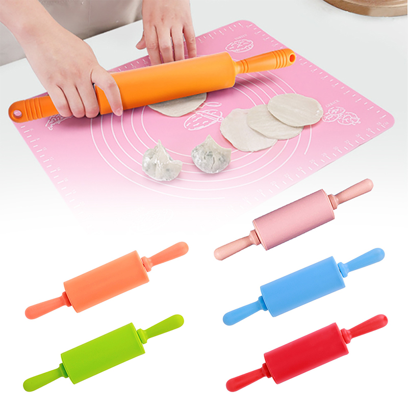 Silicone Non-stick Fondant Rolling Pin for Kids Fondant Cake Dough ...