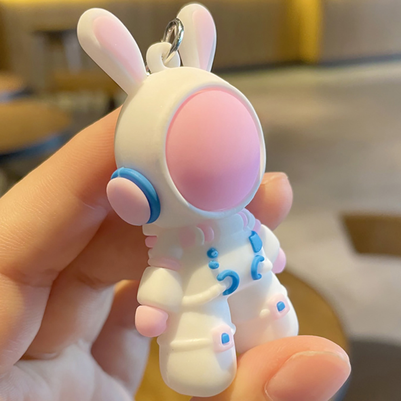 1Pc Cute Cartoon Soft Glue Astronaut Keychain Spaceman Car Key Ring PendaAH Th