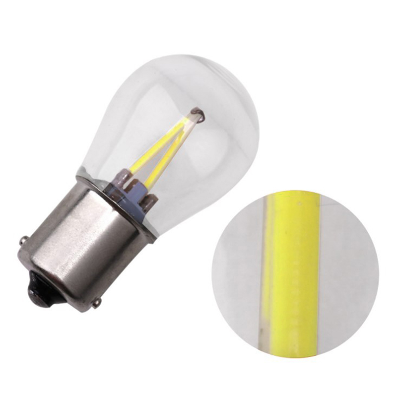2pz 1156 1157 LED COB Chip Filamento Auto Lampadina Reversa Parcheggio Luci Freno