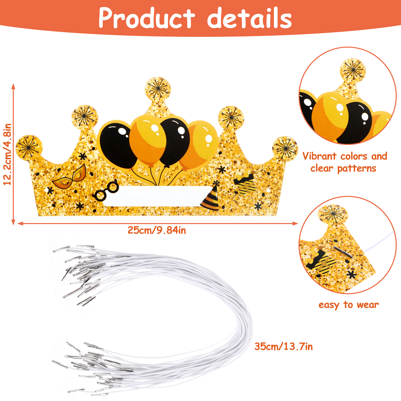36 Pcs Happy New Year Party Hats 2023 Crown Hats for Adults Kids New ...