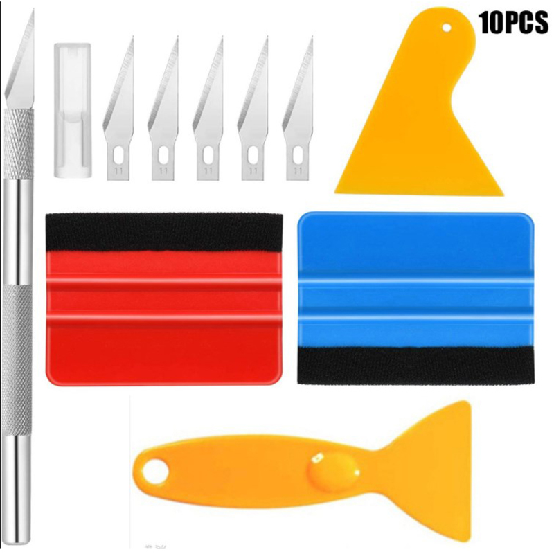 1Set Car Tools Wrap Film Sticker Wrapping Tool Vehicle Vinyl Wrap Tint Film T-wf