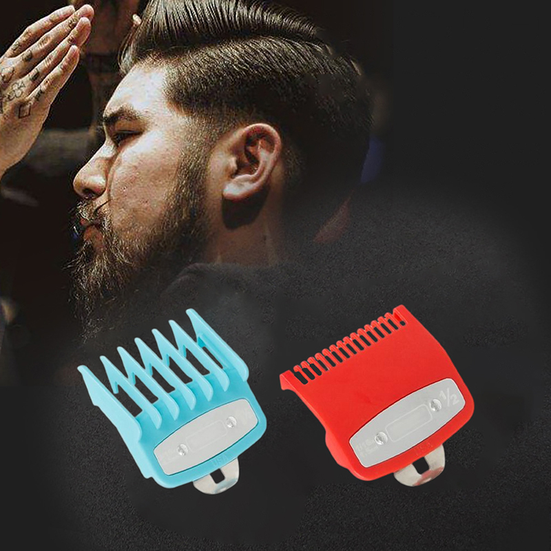 2Pcs Electric Hair Clippers Limit Comb Haircut caliper Electroplating ...