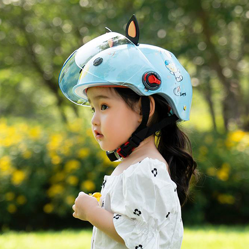 Casco Moto Bambini Batteria Elettrica Auto Cartoni animati Cappello Duro Mezzo Casco wi