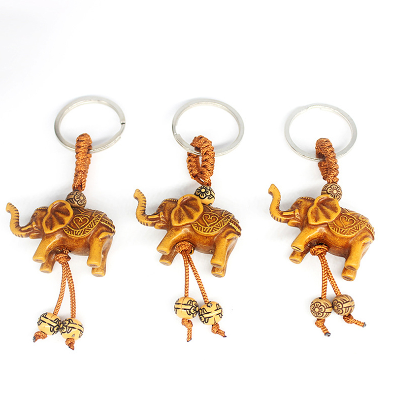Ciondolo Portachiavi Carino Animale Elefante Intaglio Ricchezze Animale Fortunato Portachiavi Sp