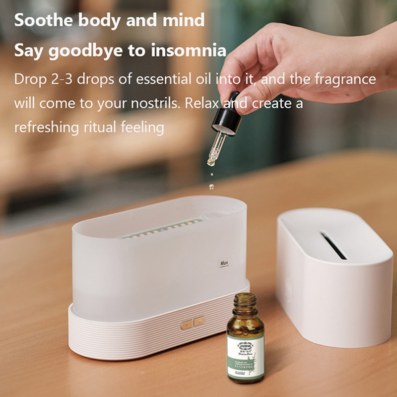 Umidificatore fuoco fiamma diffusore aromaterapia essenze aromatiche umidificatore aria Th