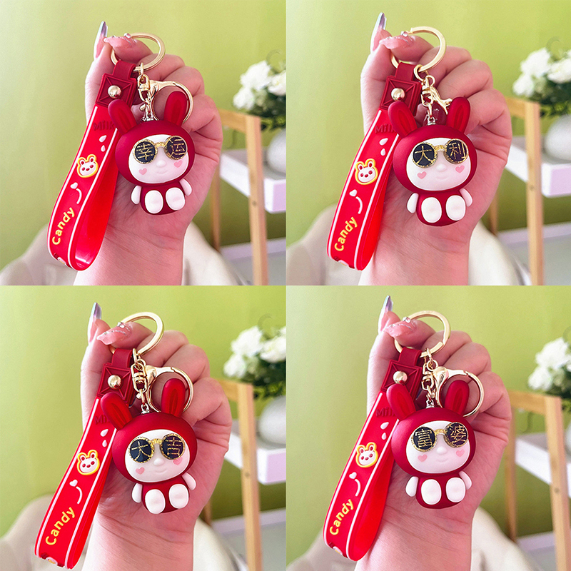 Carino Portachiavi Coniglietto Cartoni Cartoni Animali Creativi Capodanno Auto Portachiavi Ciondolo