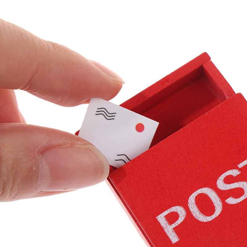 1Set 1:12 Dollhouse Mini Letter Box Mailbox With Mail Sack Postcard ...