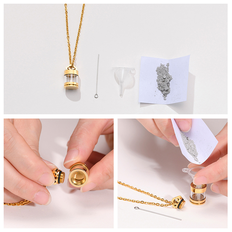 Clear Hollow Fillable Glass Tube Necklaces for Women Men Urn Memorial ...