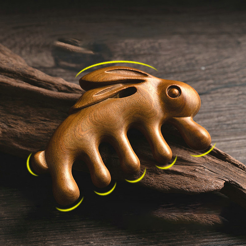 Green Sandalwood Rabbit Massage Comb Width Tooth Comb Body Meridian ...