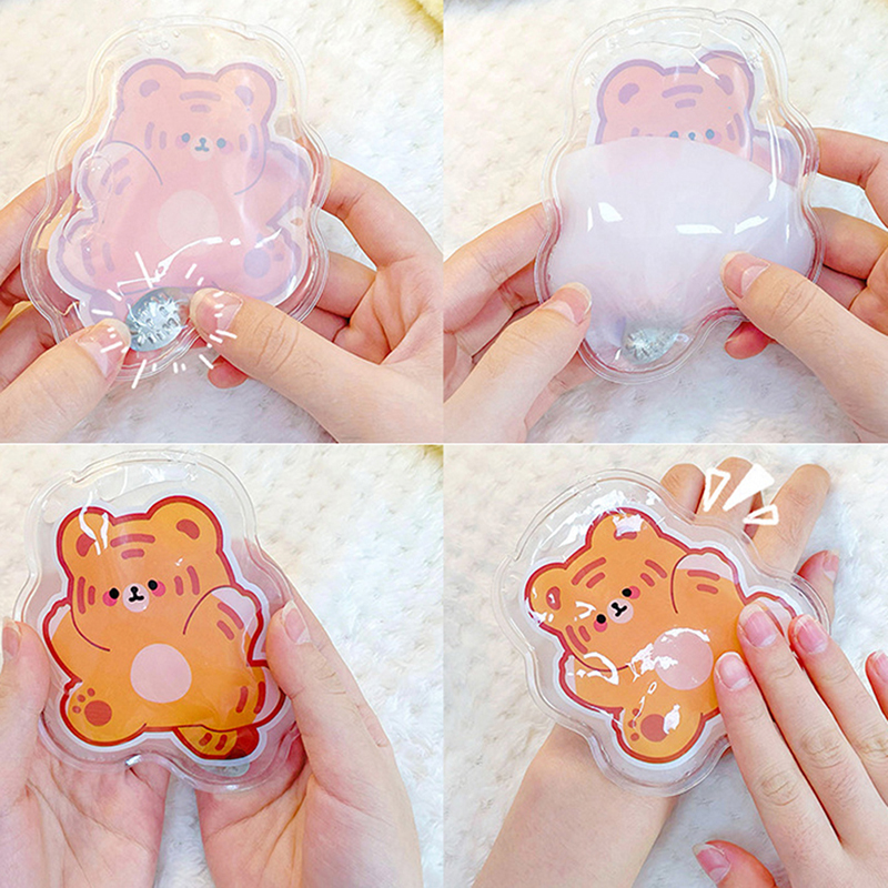 1 pz scaldamani gel riutilizzabile mini cartone animato invernale confezione autoriscaldante istantanea