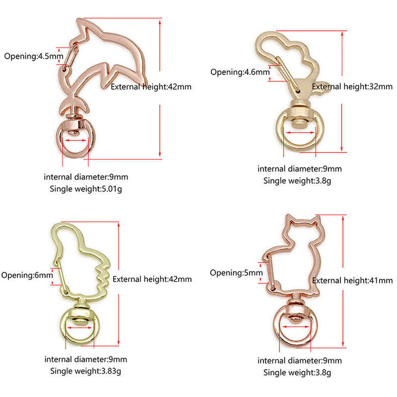 5 pz Carine Borse a Mano Carine Personalizzate Fibbia Aragosta Girevoli Portachiavi Accessorio Auto Th
