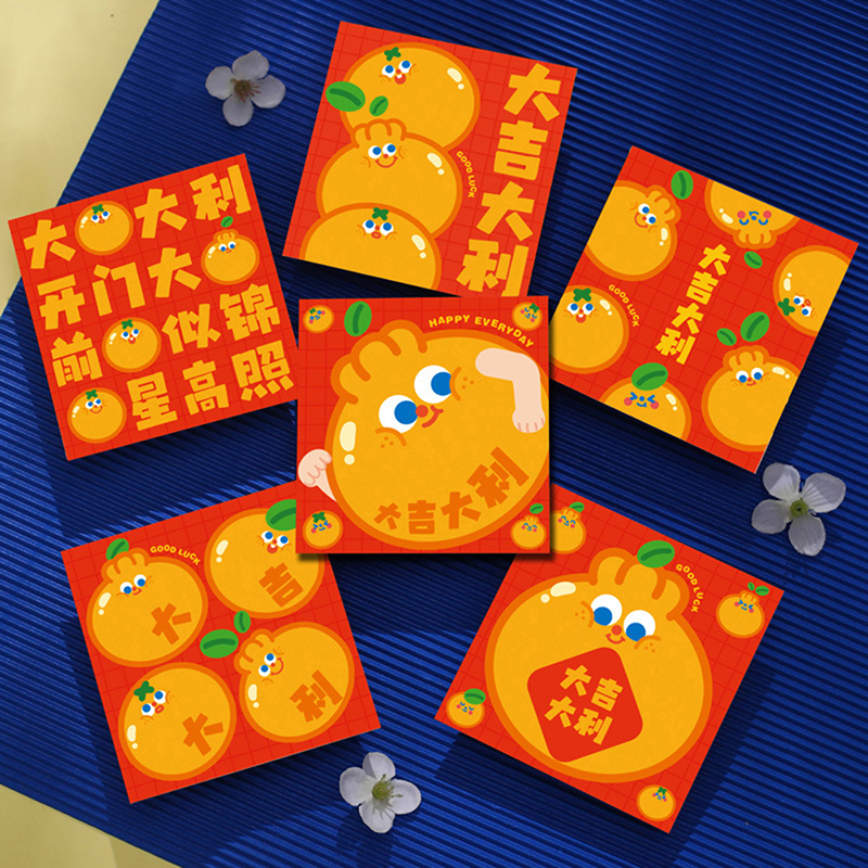 6 pz buste rosse carino coniglio Hongbao per 2023 pacchetto rosso fortunato St