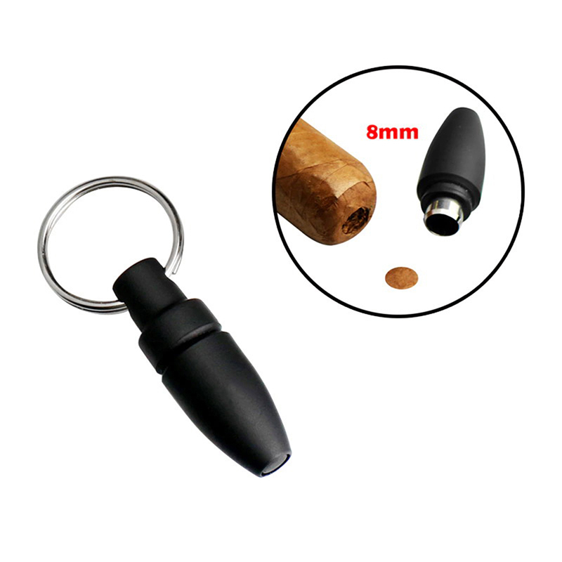 With Key Ring Rubber Portable Cigar Puncher Accessories Cigar Cutter Drill Ho Th
