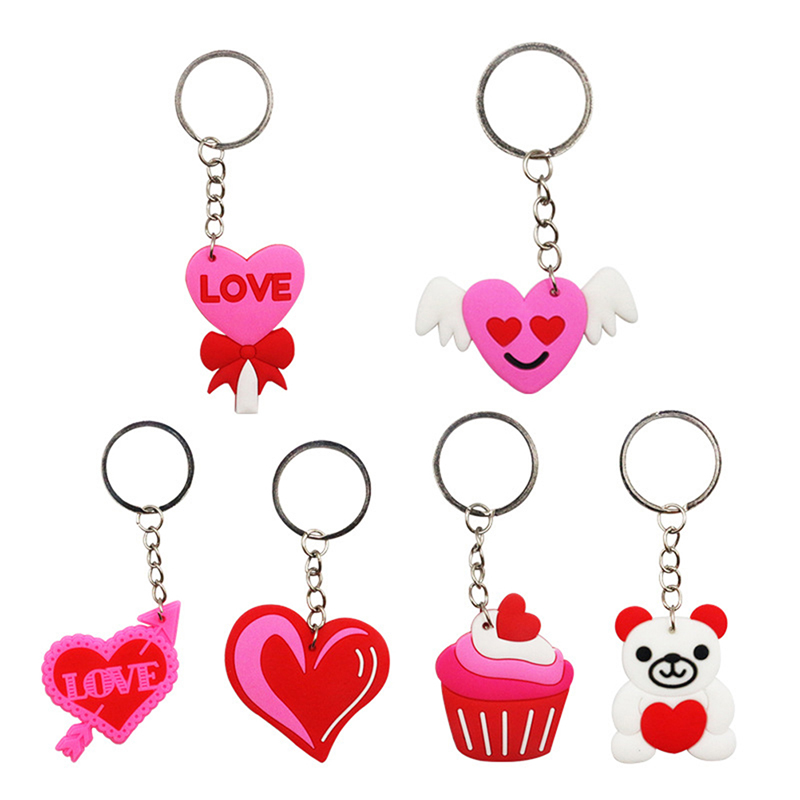 Ciondolo Cuore Amore Amore Stile Cartoni Cartoni San Valentino Portachiavi Creativo PVC Keyrin wi