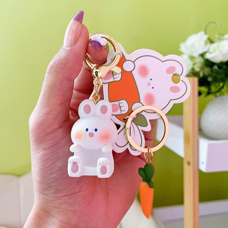 Cartoni animati carota coniglio portachiavi cartone animato portachiavi animale creativo regalo anno nuovo