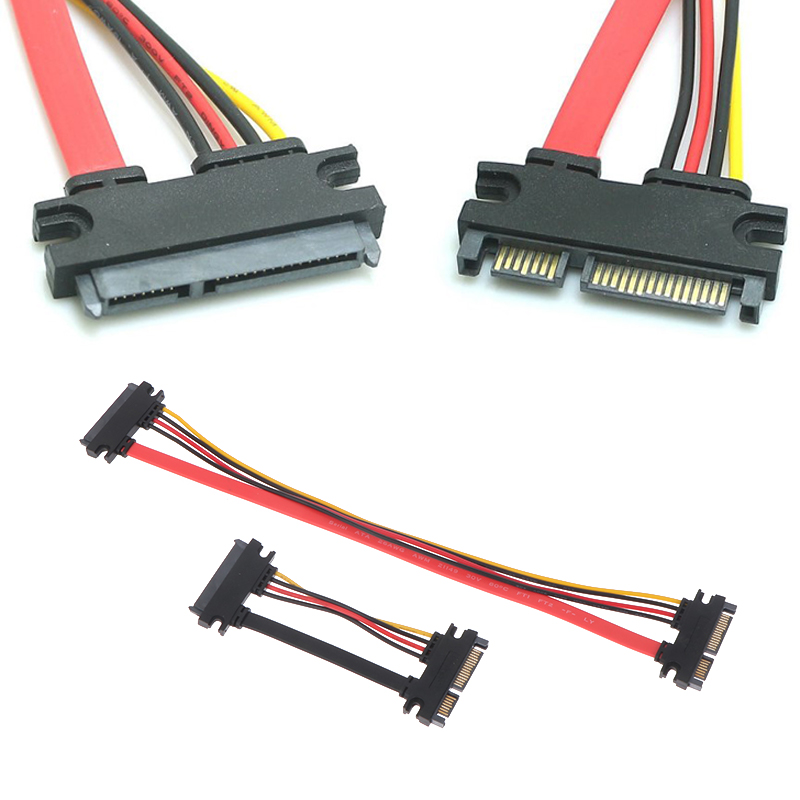 SATA 22 Pin Male To Female Sata Extension Cable SATA 3 22Pin Data Power ...