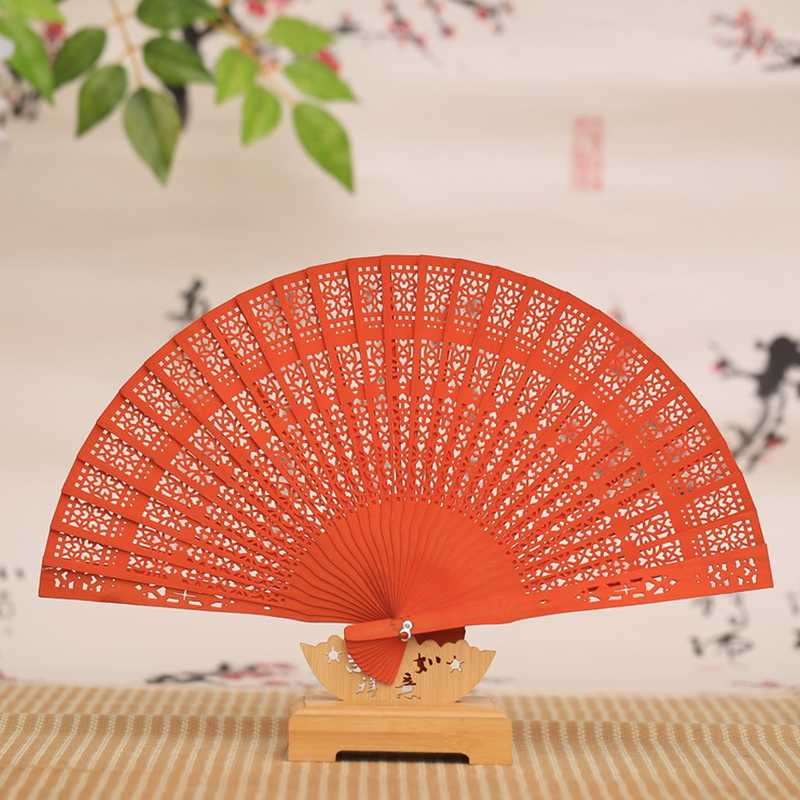 Fashion Wedding Hand Fragrant Party Carved Bamboo Folding Fan Chinese ...