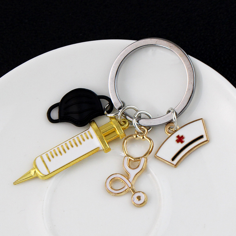 Nuovo portachiavi medico strumento medico portachiavi fatto a mano souvenir medico gioielli fai da te
