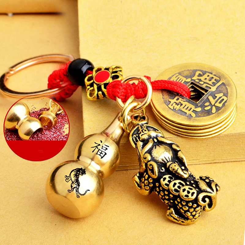 Ciondolo Pixiu Portachiavi Zodiaco Ottone Zucca Ottone Ciondolo D BII