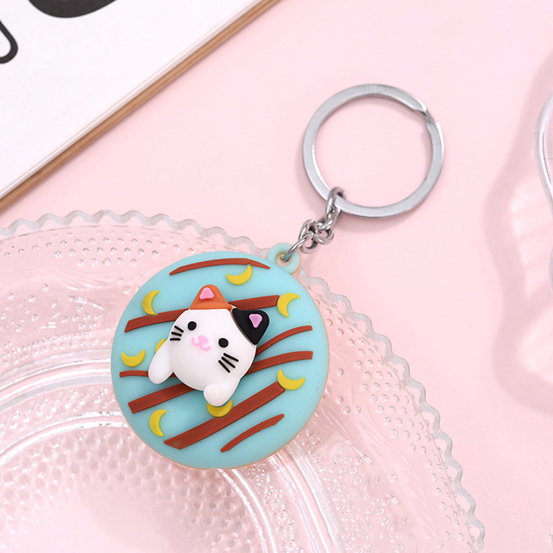 Portachiavi ciambelle dolci colorate e carine per chiavi gatto corgi carino portachiavi animale domestico
