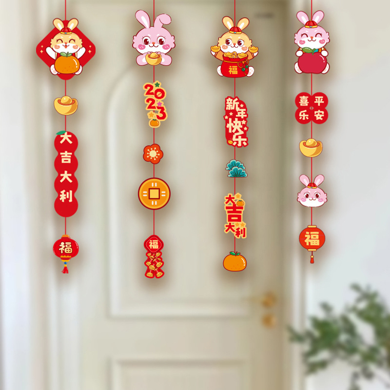 4 pz/set Ciondoli con Corda Coniglio Carino Coniglio Corda Decorazione Orna RODE