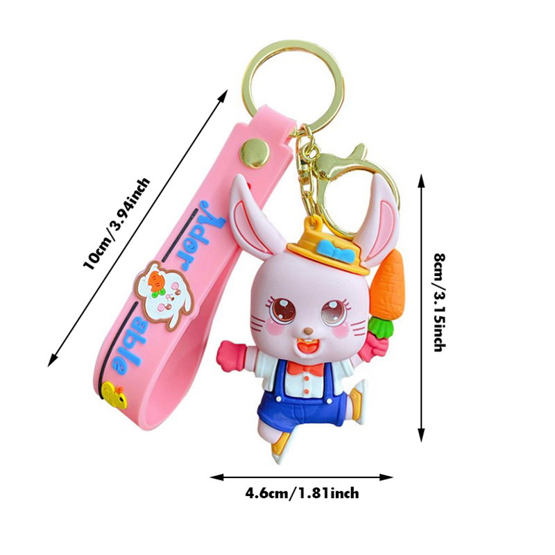 Coppia uomo donna cartone animato coniglio serie animali portachiavi borsa ornamentale accessorio-yu