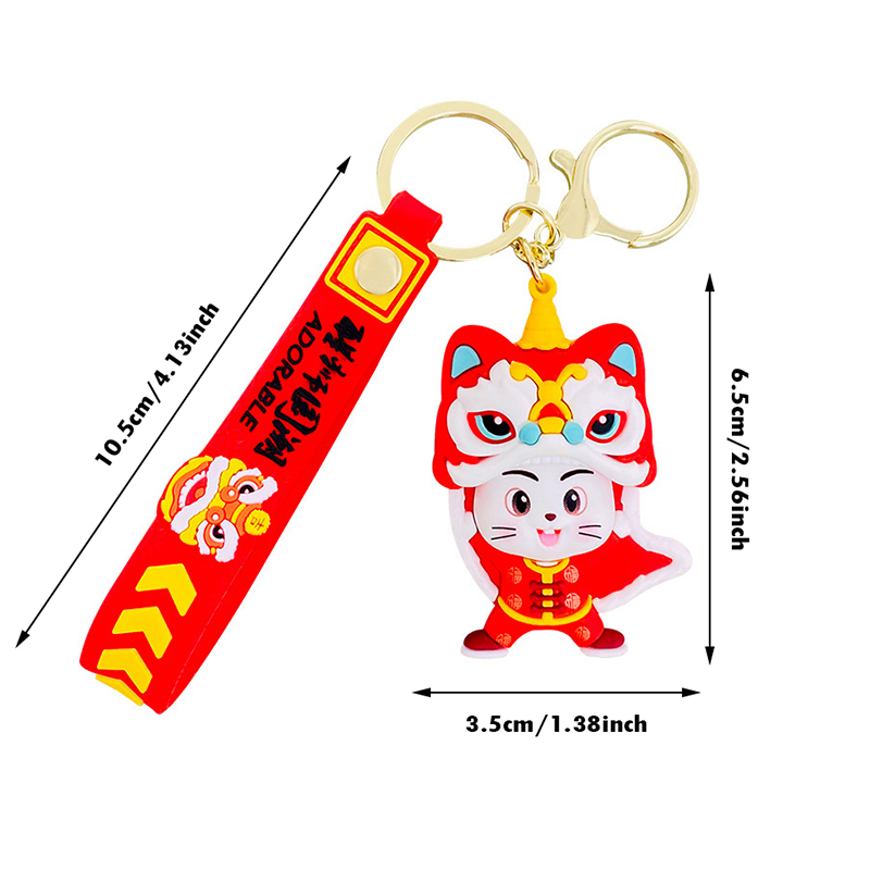 Ciondolo Portachiavi Coniglio Anno Cartone Carino Danza Leone Coniglio Creativo Carino Fortunato BII