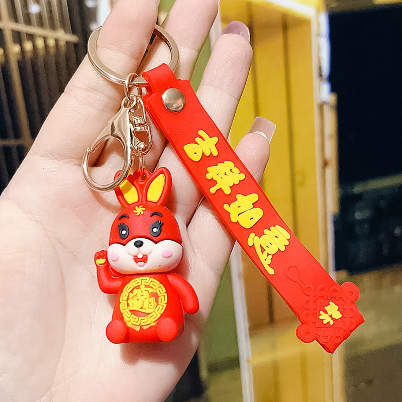 Borsa Capodanno Cartoni animati Coniglio Portachiavi Moda Piccolo Ciondolo Ragazza Carina Auto