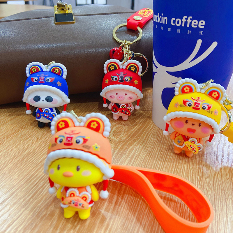 Cappello tigre personaggio cartone animato creativo testa animale portachiavi donna bambola carina wi