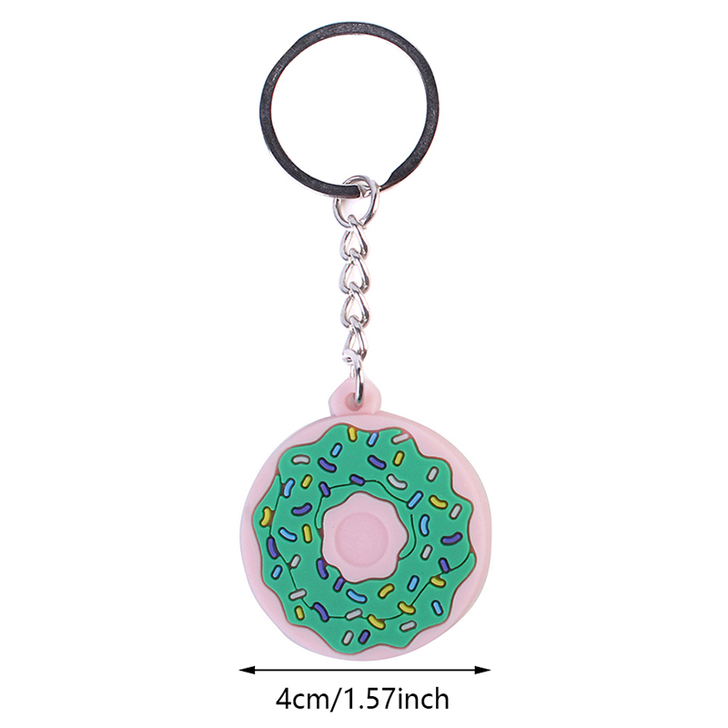 Cartoni animati Portachiavi Ciambelle Carine PVC Portachiavi Ciondolo Creativo Auto Portachiavi BII