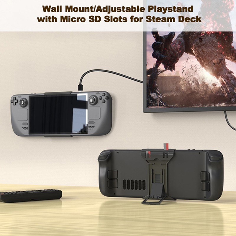 Foldable Portable Desktop Stand Holder Wall-Mounted Storage Bracket Back Rack