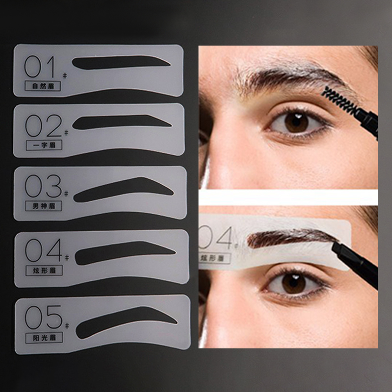 5Pcs Men Eyebrow Shaper Shaping Stencil Grooming Charm Brow Card ...