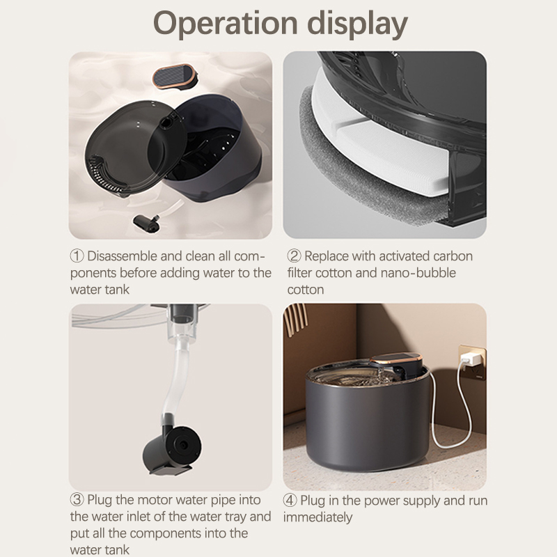 Fontana Acqua Gatto Automatica 3L Animale Animale Gatto Fontana Acqua Muto Alimentatore Acqua Bo RODE