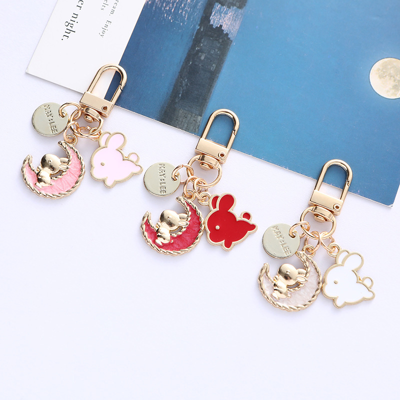 Cartoni animati Luna Coniglio Portachiavi Per Ragazze Donna Coniglio Ciondolo Zaino Portachiavi ~~