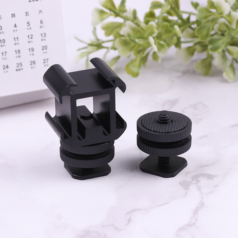 Adattatore per montaggio scarpe calde a tre teste fotocamera supporto staffa doppia vite Le