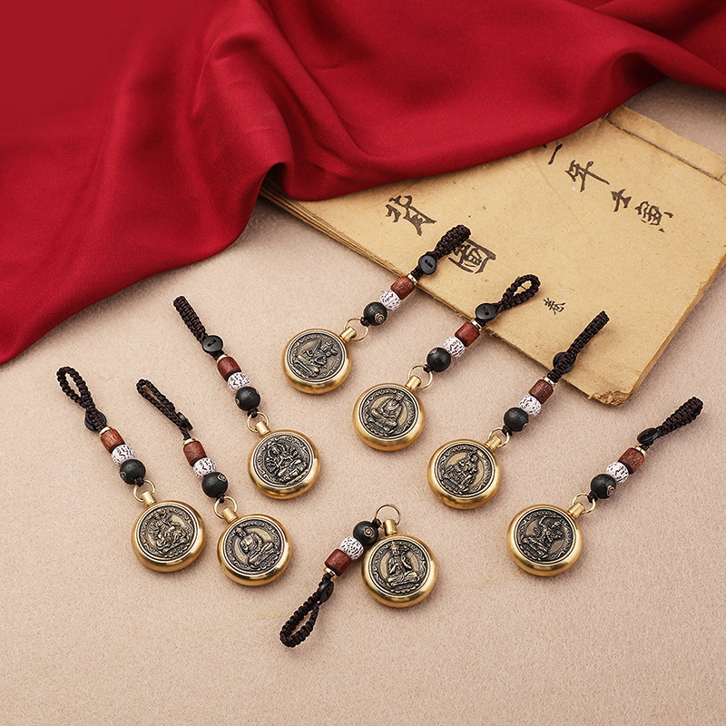 Portachiavi Buddha Zodiaco Ottone Otto Grandi Dei Bodhisattva Portachiavi Penda ZK