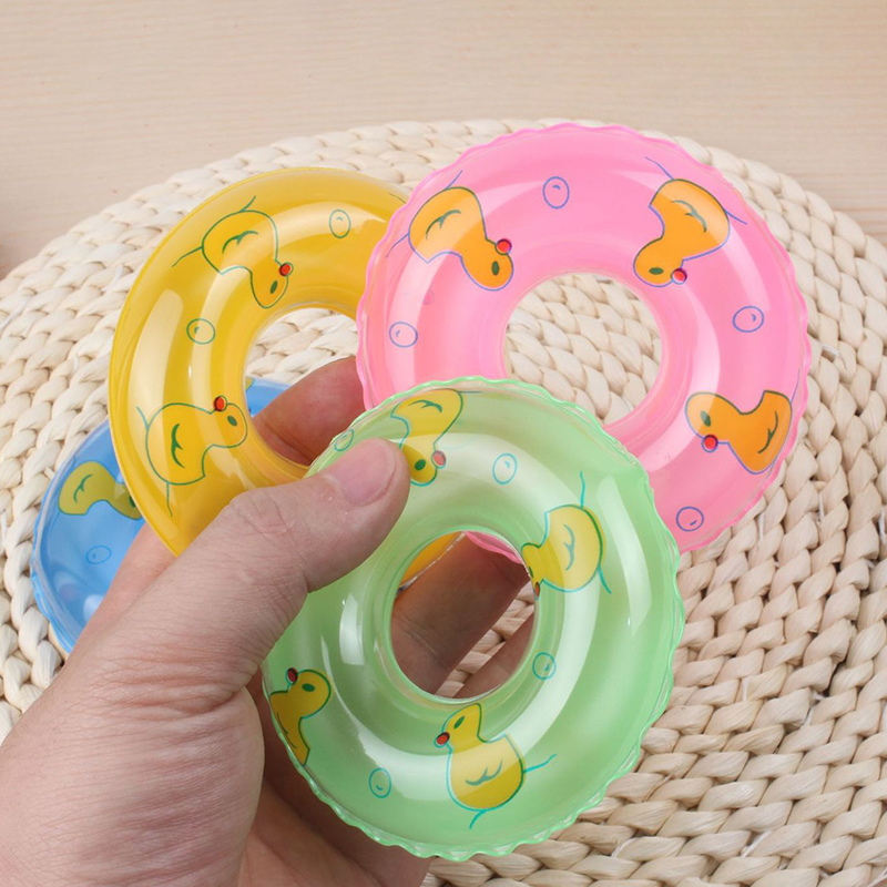 5Pcs/set kids Floating Bath Toys Mini Swimming Rings Rubber Yellow ...