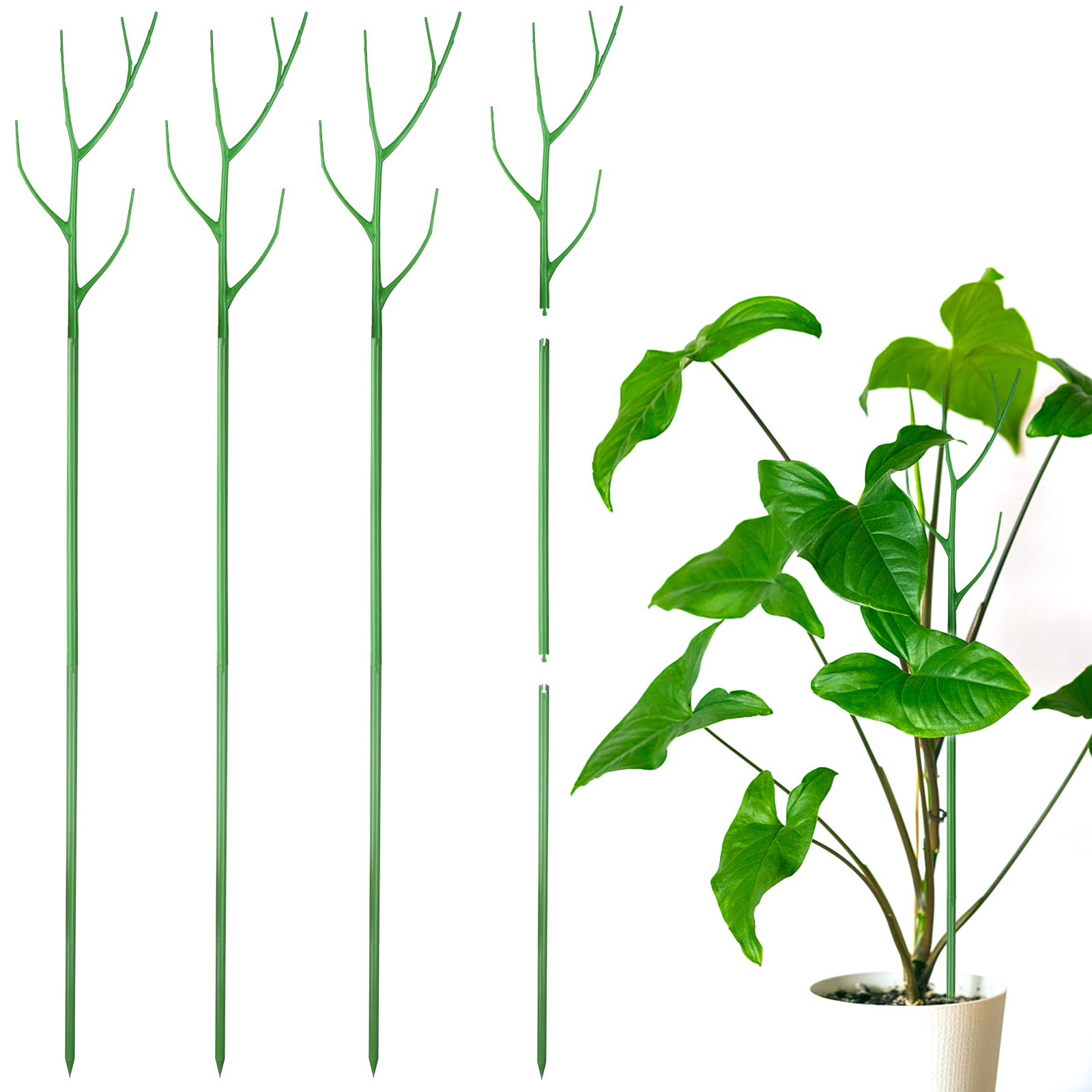 4 Pack 39 Inch Plant Support Stakes Adjustable Tree Branch Plant Support Stakes