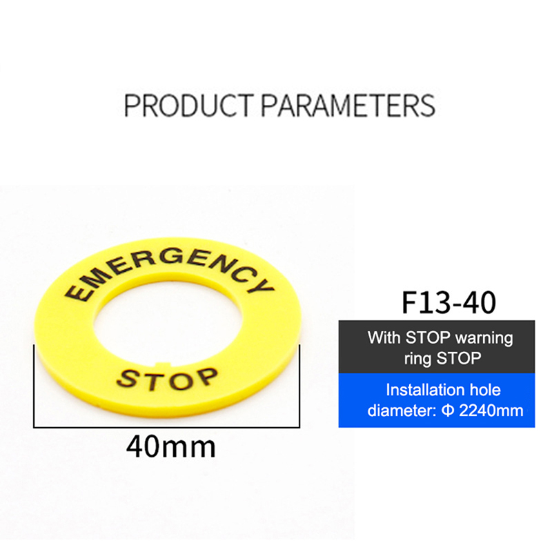 EMERGENCY STOP BUTTON Warning Circle Push Button Switch Accessories ...