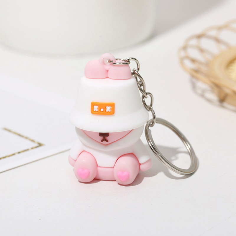 1Pcs New Cartoon Cute Carrots Rabbit Fashion KeyChain Cool Couple Bag Pendant Th