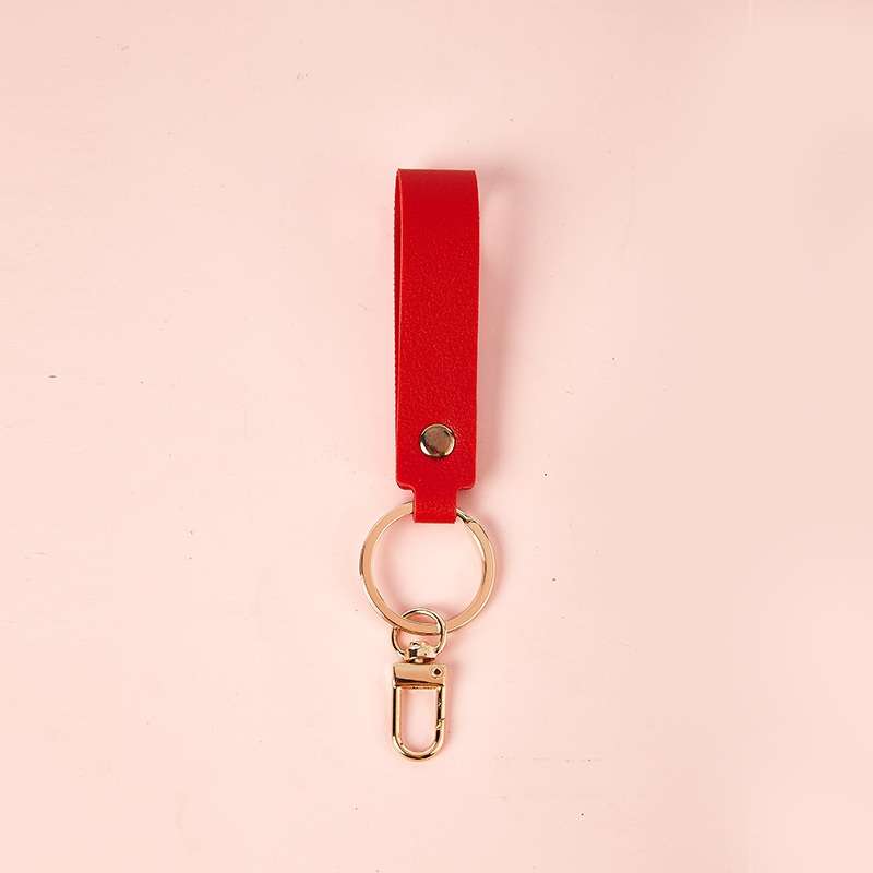 24 colori moda pelle poliuretano portachiavi business regalo colore puro catena auto A-yu
