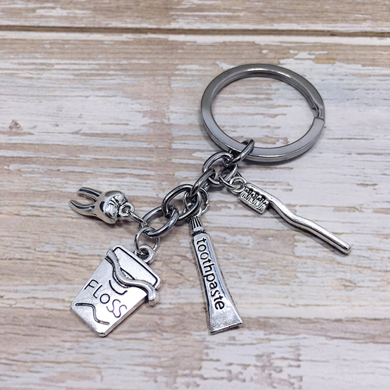 Spazzolino filo interdentale dentifricio portachiavi igienista dentale portachiavi decorazione