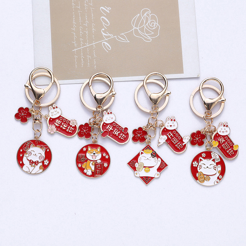 Carino Carino Cartoni Cartoni Gatto Koi Portachiavi Donna Ragazze Creativo Coniglio Regalo p