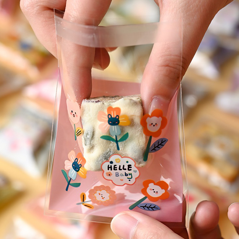 100Pcs Clear Cake Gift Bags Plastic Candy Cookies Biscuits Packaging ...