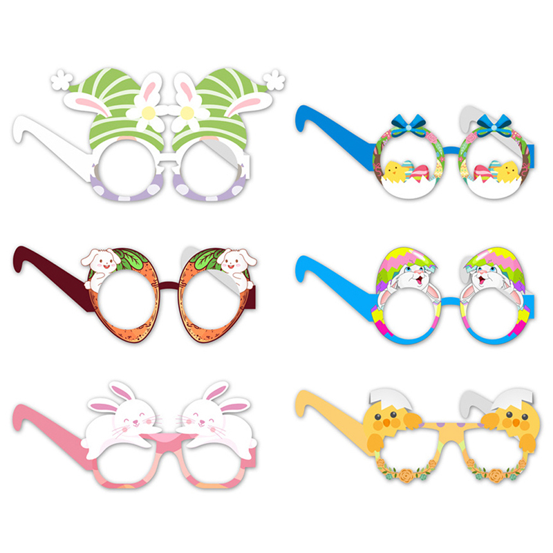 Occhiali di carta pasquale stampati uova di Pasqua coniglio felice festa di Pasqua regali per bambini
