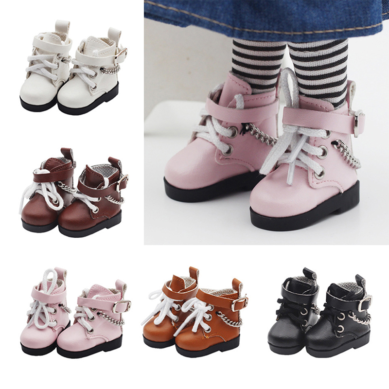 Mini Doll Shoes Chain Shoes High-top PU Shoes For American Paola Reina 1/6 Do ba