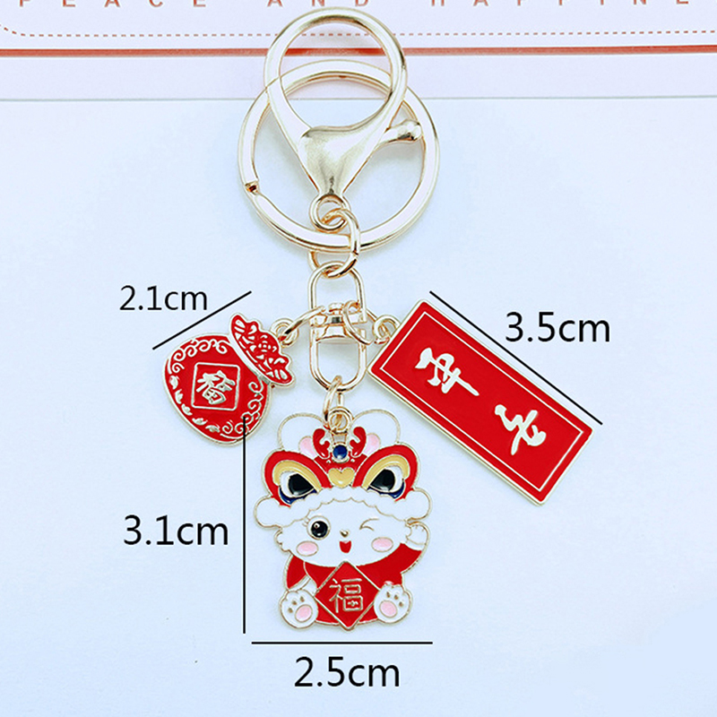 Dancing Lion Rabbit New Year Chain Year of the Rabbit Bag Pendentif Pendentif