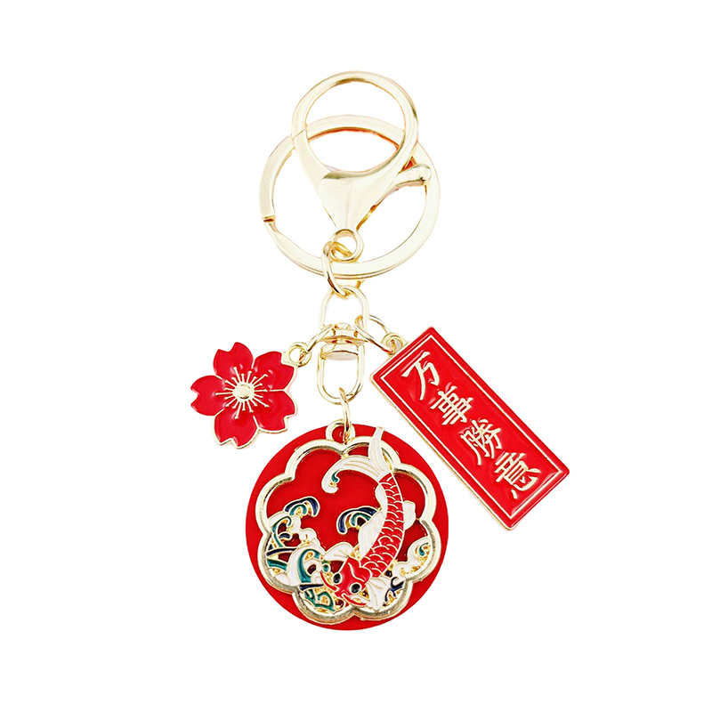 Mode chinois koi koi keynachain carton créatif caricaturé rouge rouge