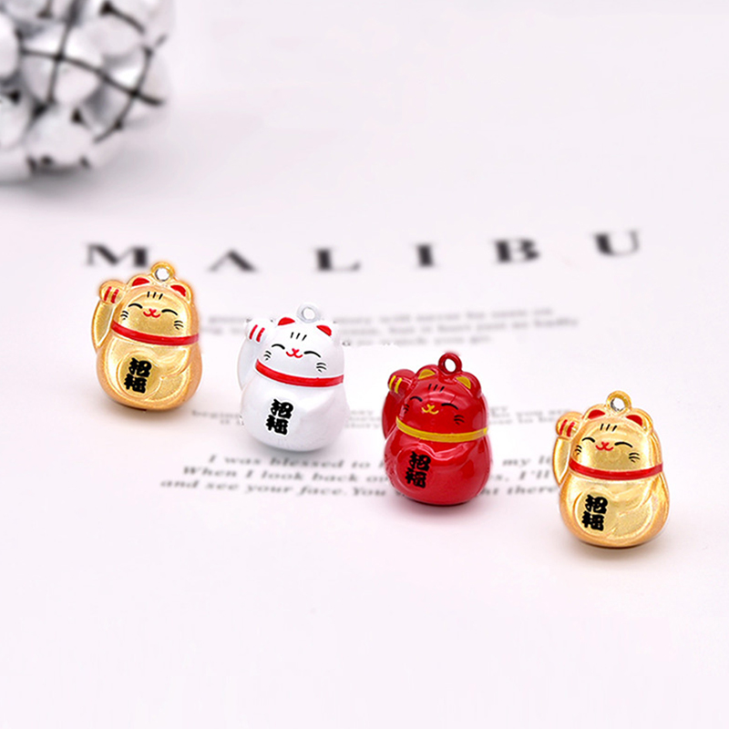 Cute Cartoon Lucky Cat Bell Crafts Ornaments Key Chain Student Backpack Pendant