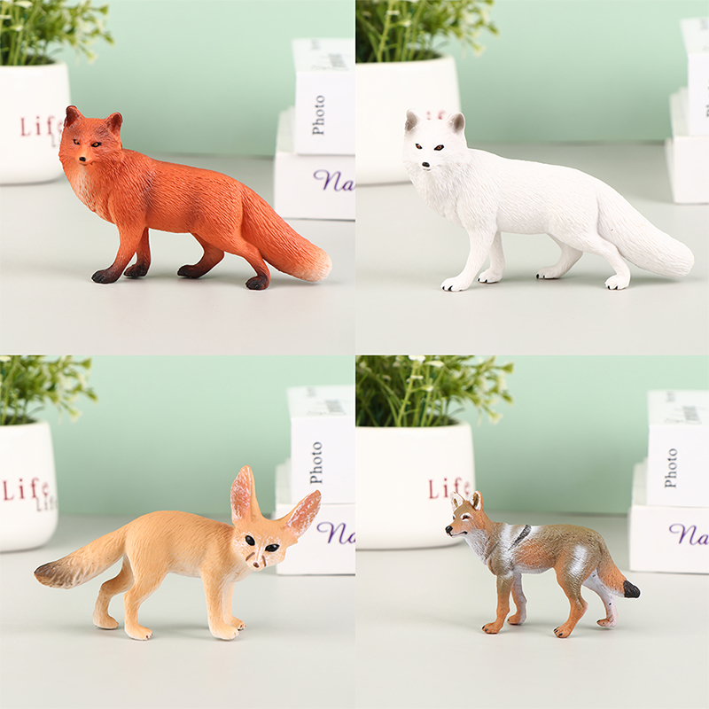 Mini Fox Models Home Garden Statues Ornaments Figurine Decor ...